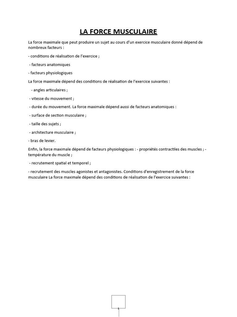 Comprendre la force musculaire | PDF | Muscle squelettique ...