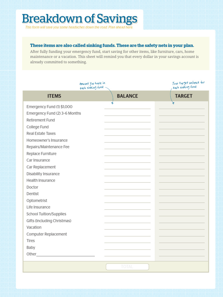 Breakdown - of - Savings Dave | PDF