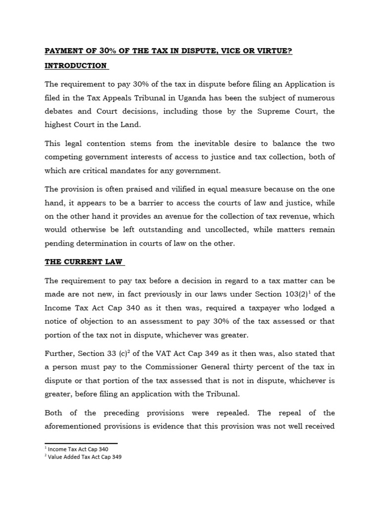 PAYMENT OF 30% Vice or Virtue | PDF | Taxes | Taxpayer
