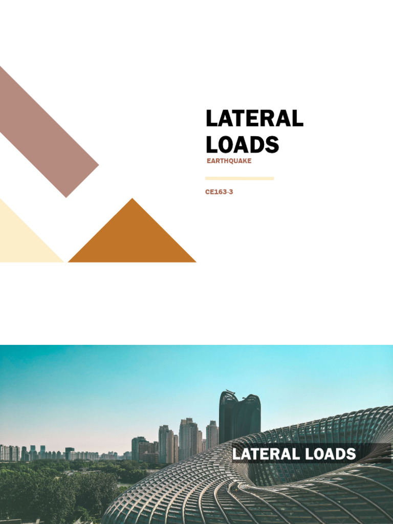 5 - Lateral Loads - Earthquake (REVISED) | PDF | Force | Earthquakes