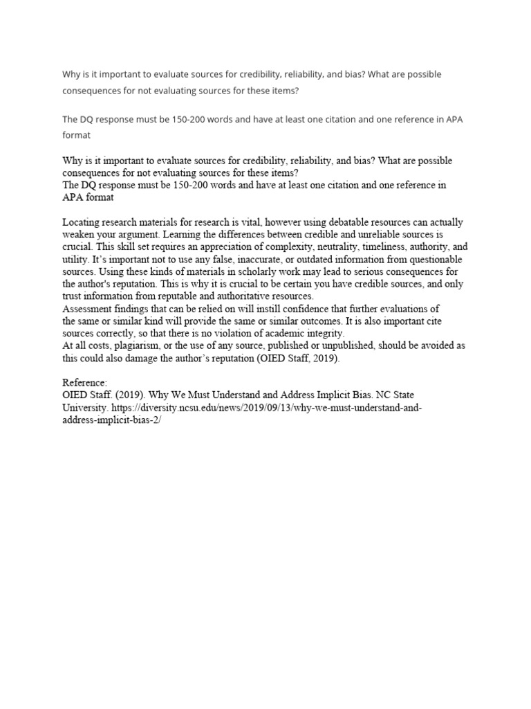 Evaluating Source Credibility and Bias | PDF | Career & Growth