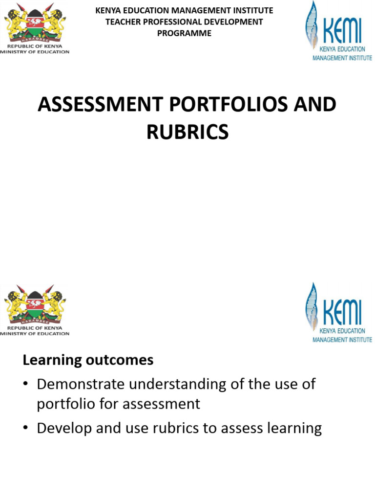 ASSESSMENT PORTFOLIOS AND RUBRICS | PDF | Rubric (Academic) | Learning
