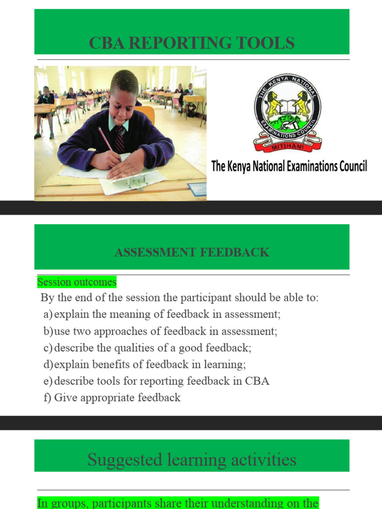 CBA Reporting Tools TOT | PDF | Learning | Classroom