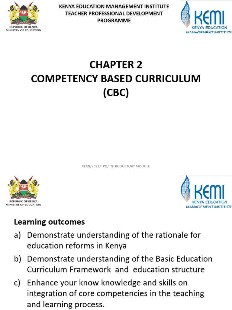 Competency Based Curriculum - Presentation | PDF | Curriculum | Learning
