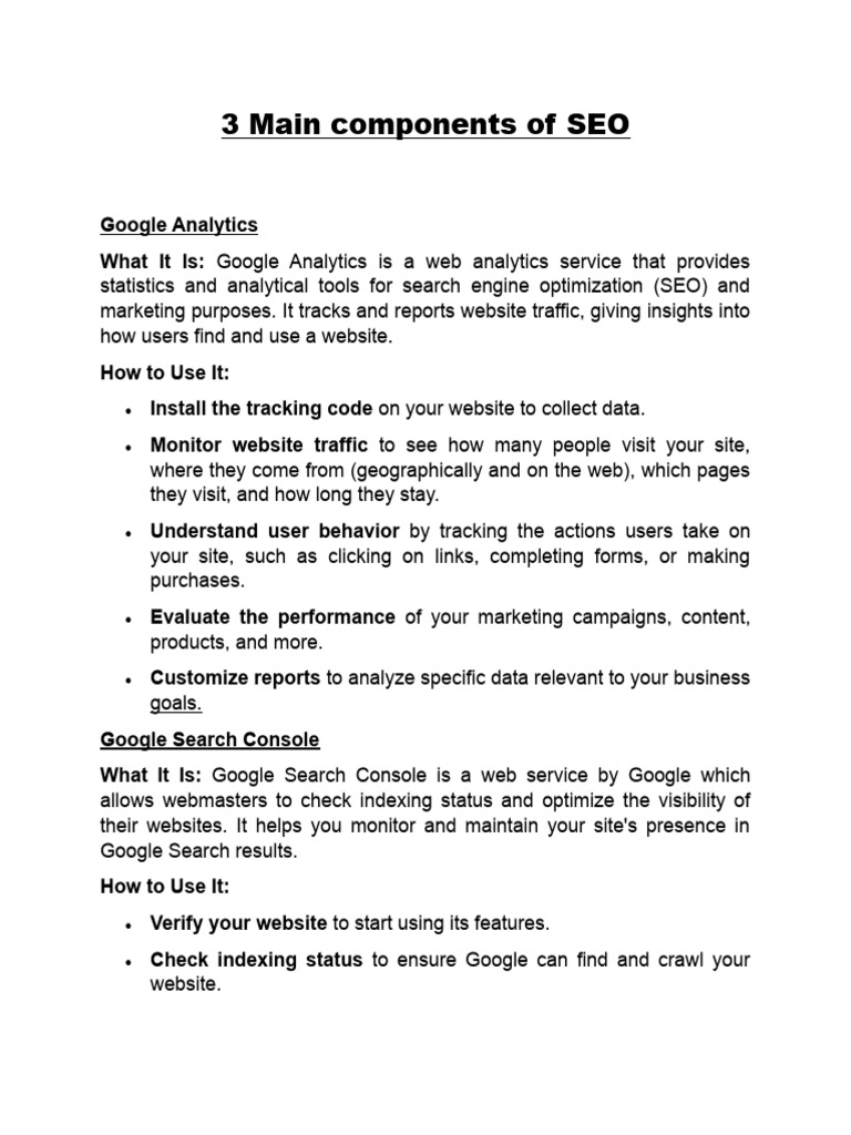 3 Main Components of SEO 5.5 | PDF | Search Engine Optimization | Word ...
