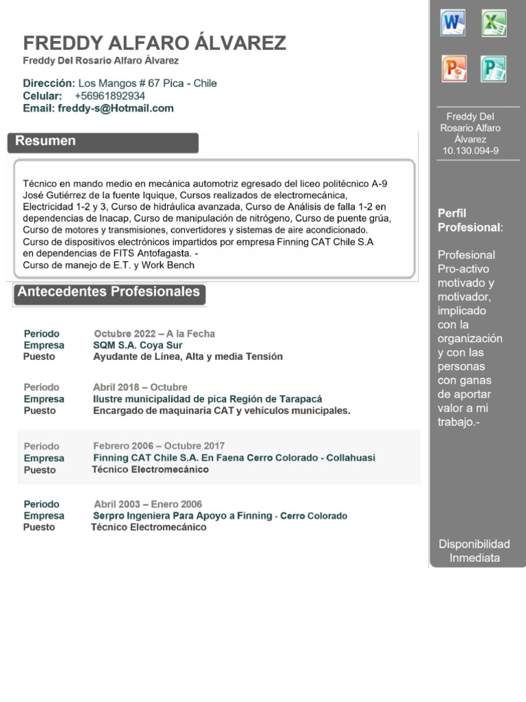 Curriculum Actualizado Freddy Alfaro 2023 BUENO | PDF | Negocios | Arte