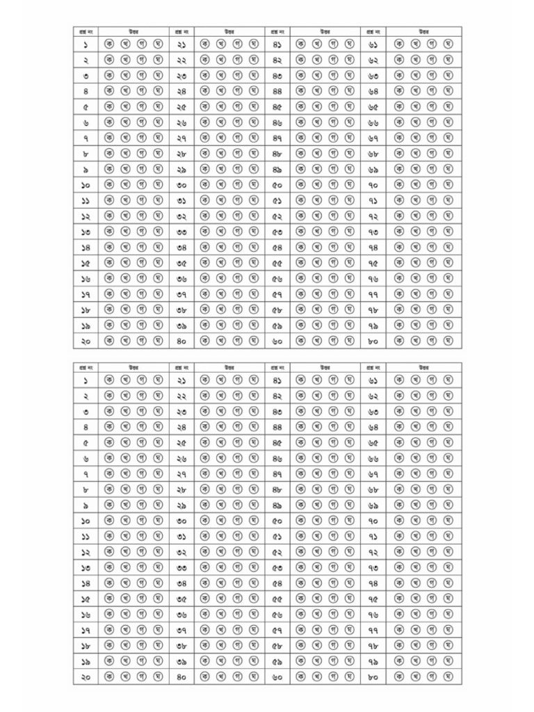 Primary OMR Sheet | PDF