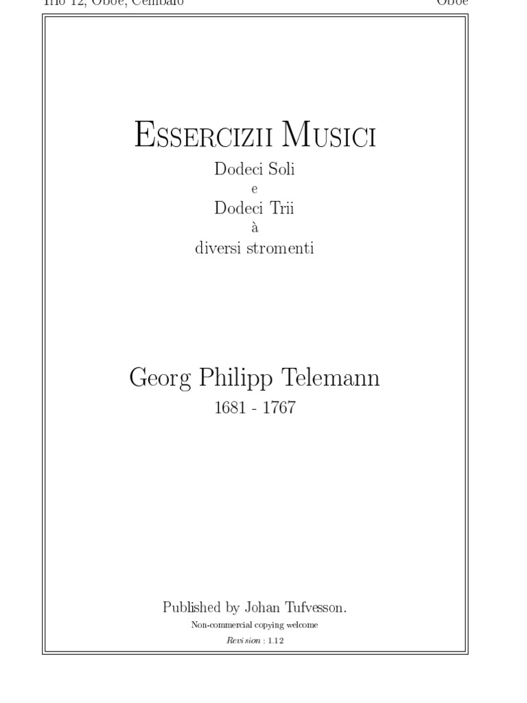 Telemann Oboe | PDF