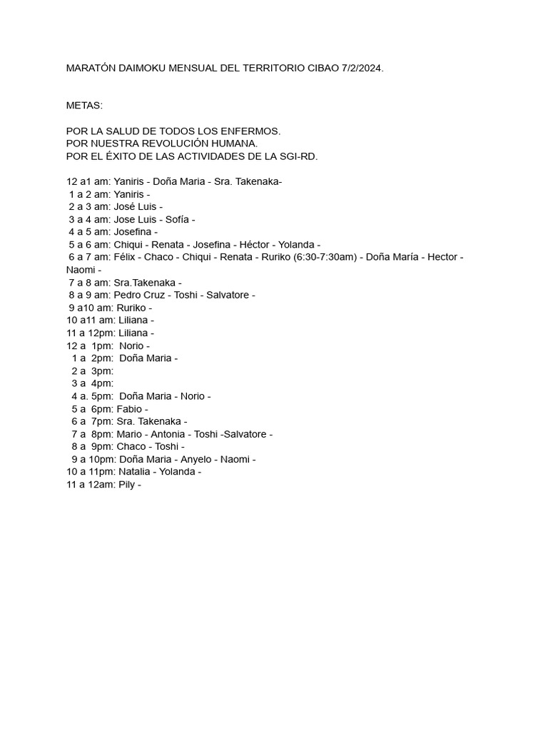 Maratón Daimoku 2024 - 1 | PDF | Viajes y turismo