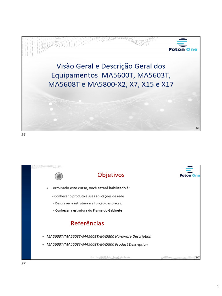 2-Visão Geral e Descrição Geral Do MA5600T e MA5603T - PTB 2019 v3 | PDF