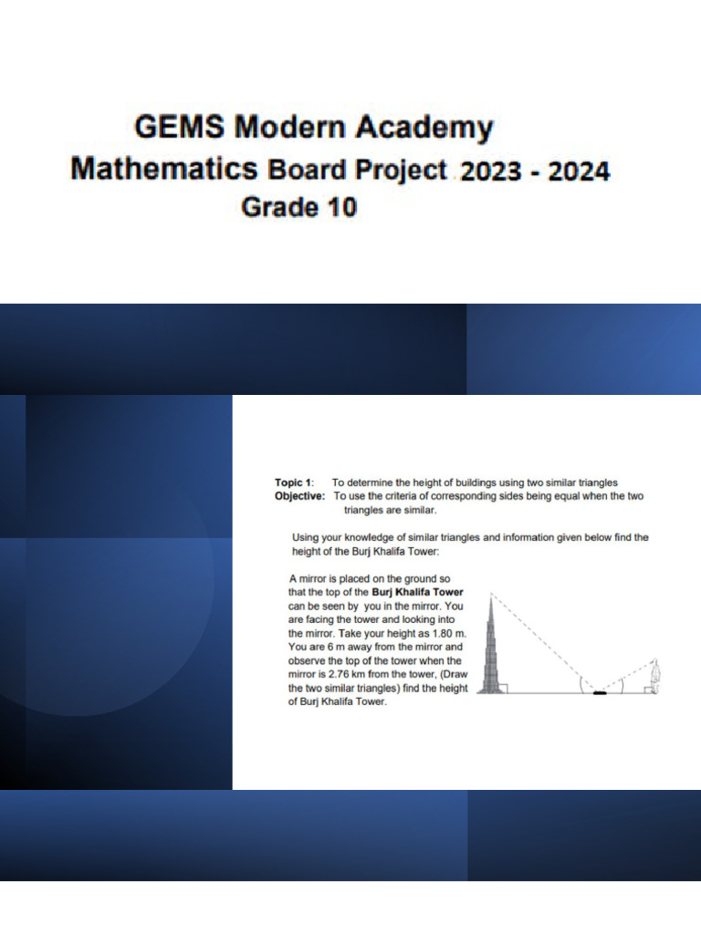 G10 ICSE Math Project 2023-2024 | PDF
