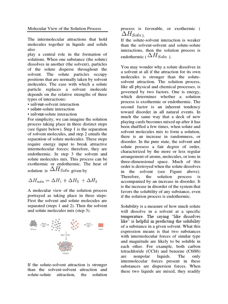 CHEM_Molecular View of the Solution Process | PDF