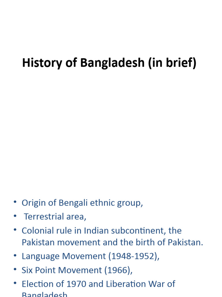 History of Bangladesh in Brief | PDF | Bangladesh | Muhammad Ali Jinnah
