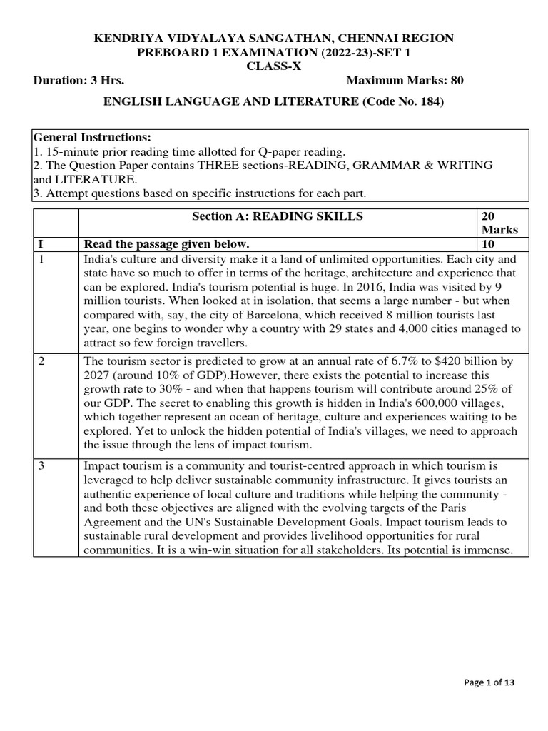 PB X Eng QP Nov 2022 | PDF | Infant Mortality | Tourism