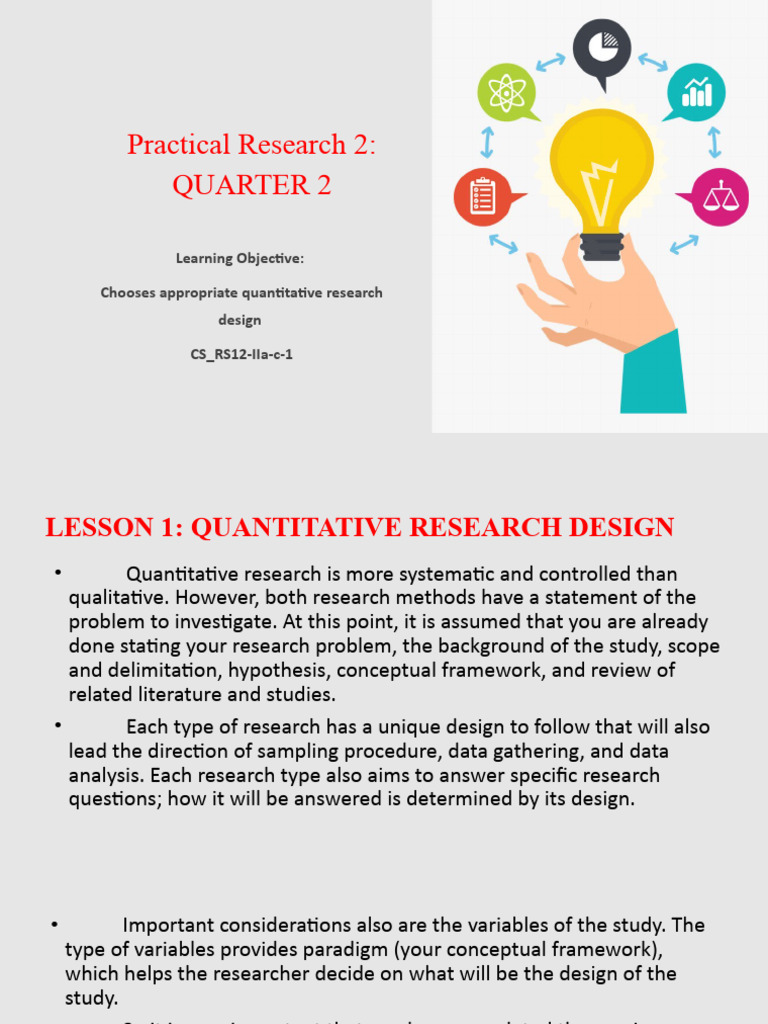 q2 m1 Quantitative Research Design | PDF | Experiment | Quantitative ...