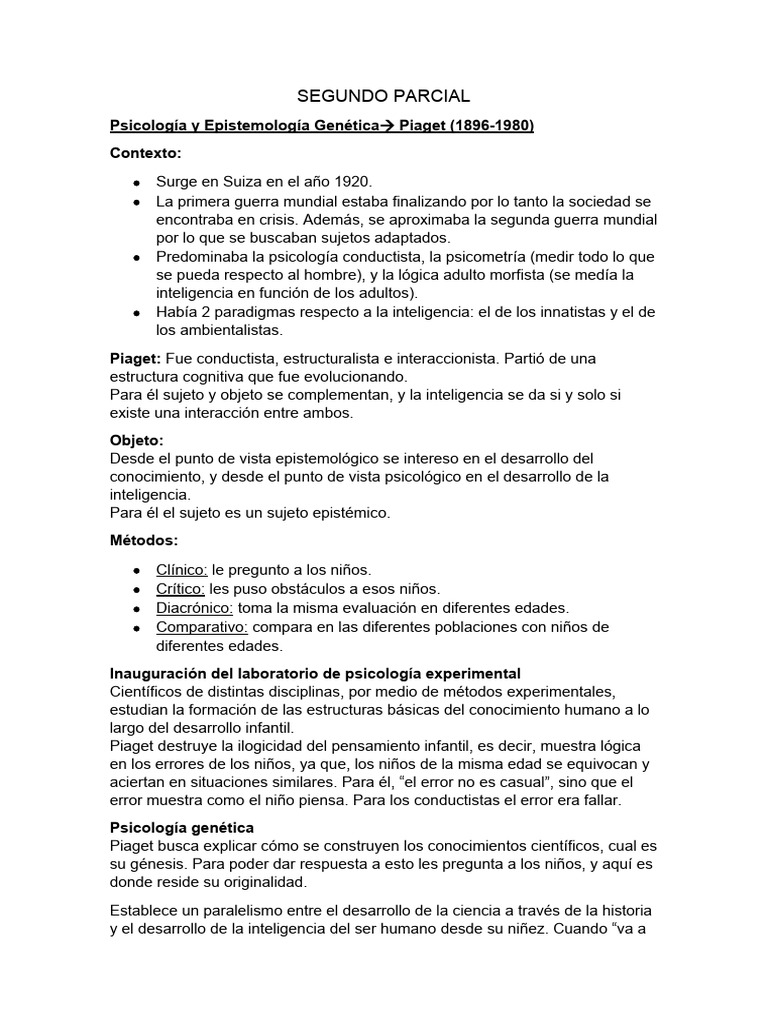Segundo Parcial Psicologia | PDF | Psicoanálisis | Sicología
