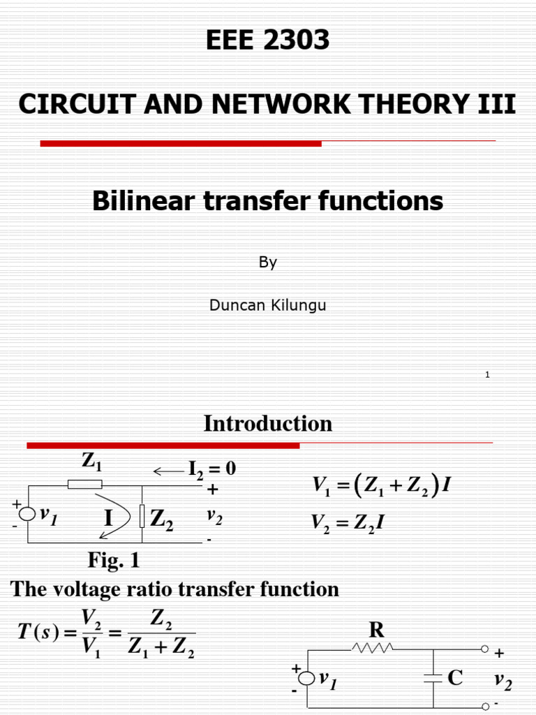 Lecture 3 Bilinear TF | PDF | Electronic Circuits | Electrical Circuits