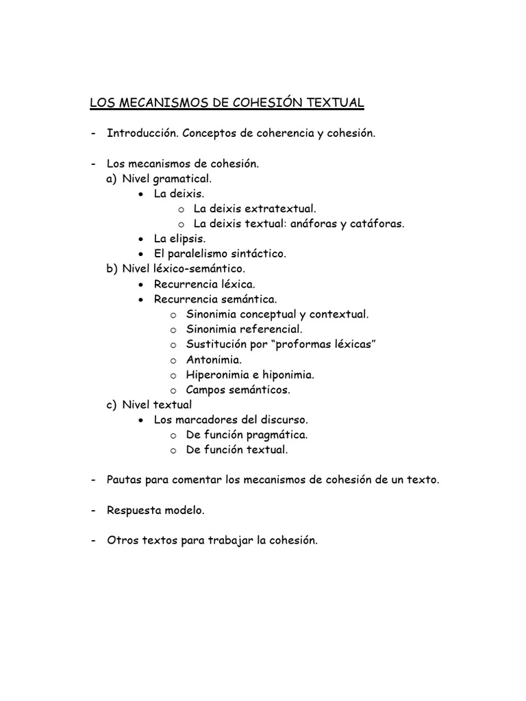 Los Mecanismos de Cohesion | Descargar gratis PDF | Pronombre | Oración ... Los Mecanismos de Cohesion | Descargar gratis PDF | Pronombre | Oración ...