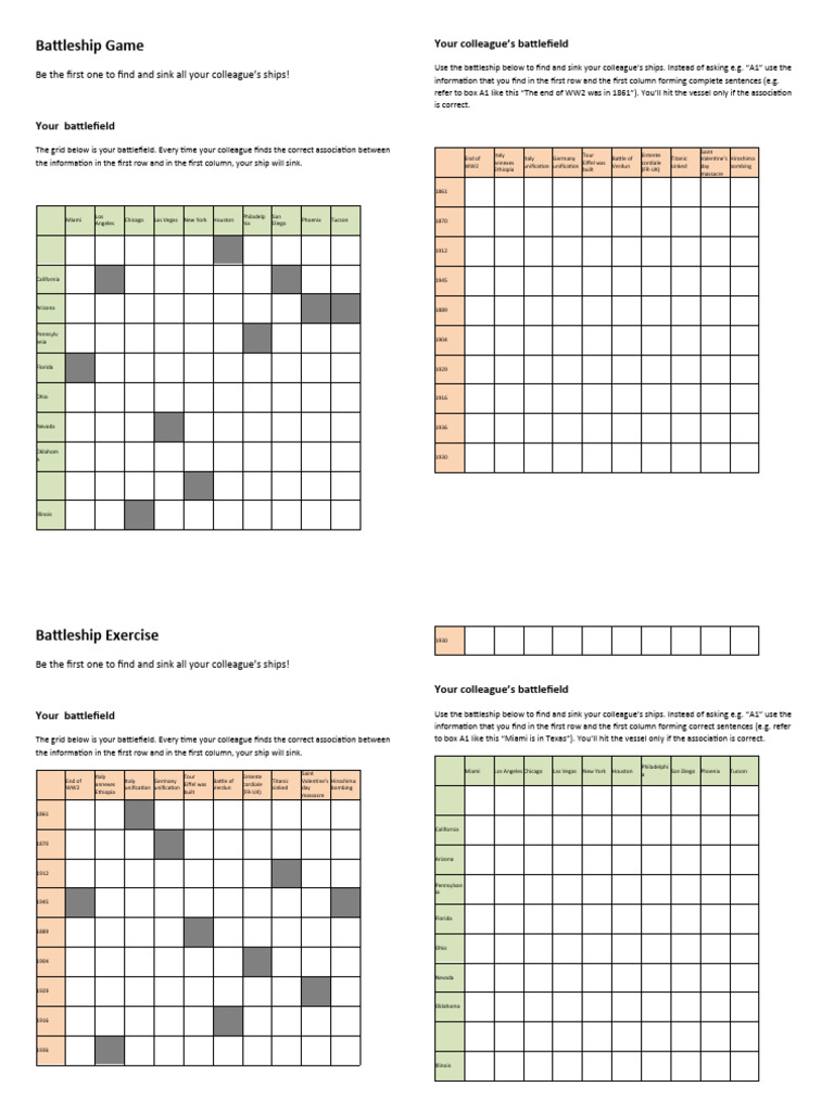 Battleship Grids | PDF | Ships | Warships