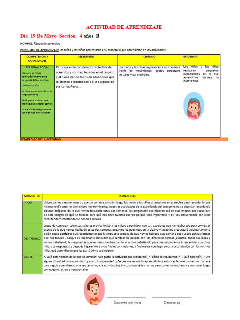 Actividad de Aprendizaje D19 e Mayo | PDF | Aprendizaje | Ciencia cognitiva