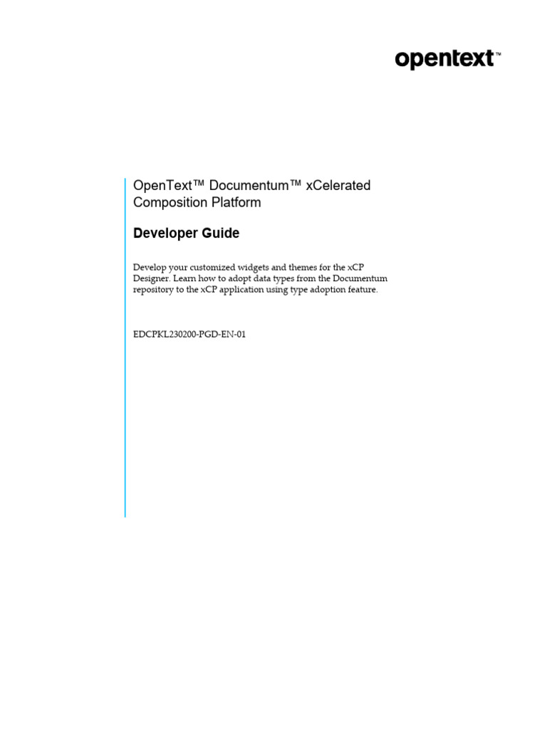 OpenText Documentum Xcelerated Composition Platform CE 23.2 - Developer Guide English ...