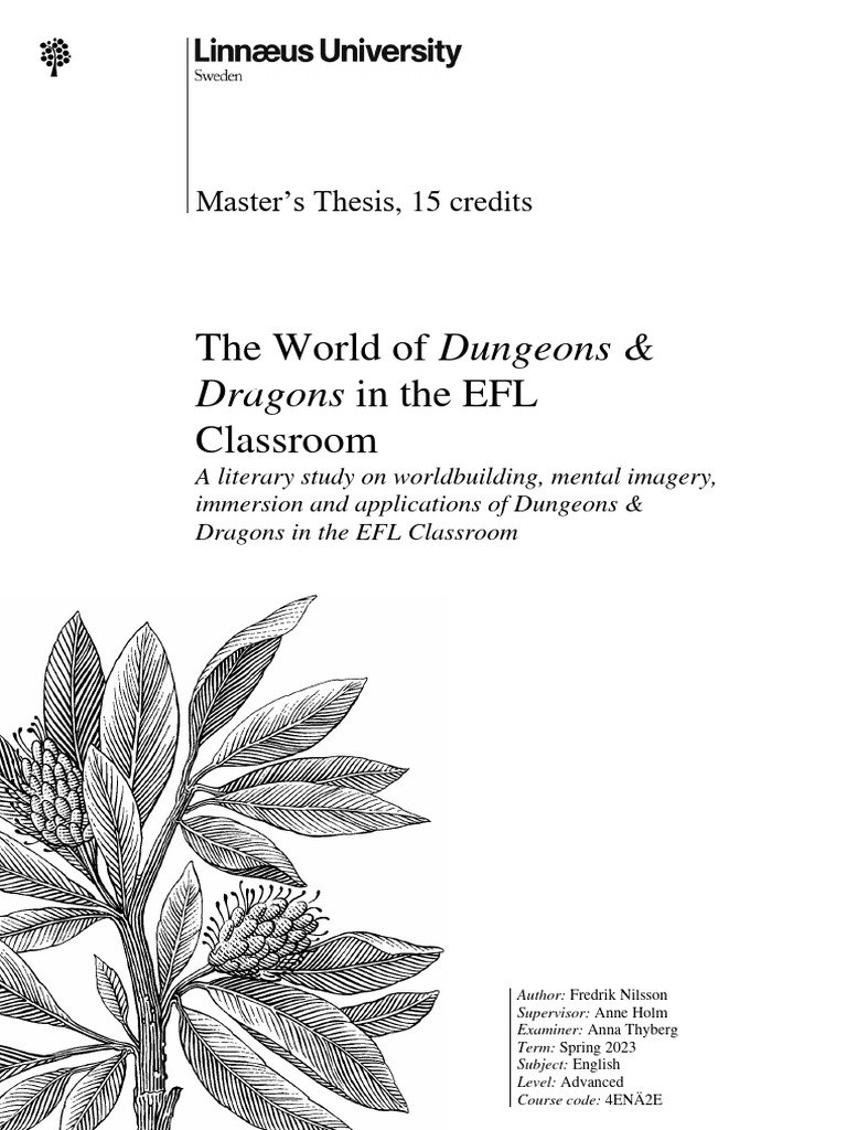 The World of Dungeons & Dragons in The EFL Classroom | PDF | Dungeons ...