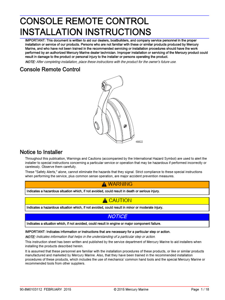 Console Remote Control Installation Instructions | PDF | Screw | Manual Transmission