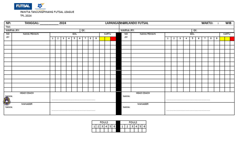 Tanjungpinang Futsal League 2024 Tim dan Info | PDF
