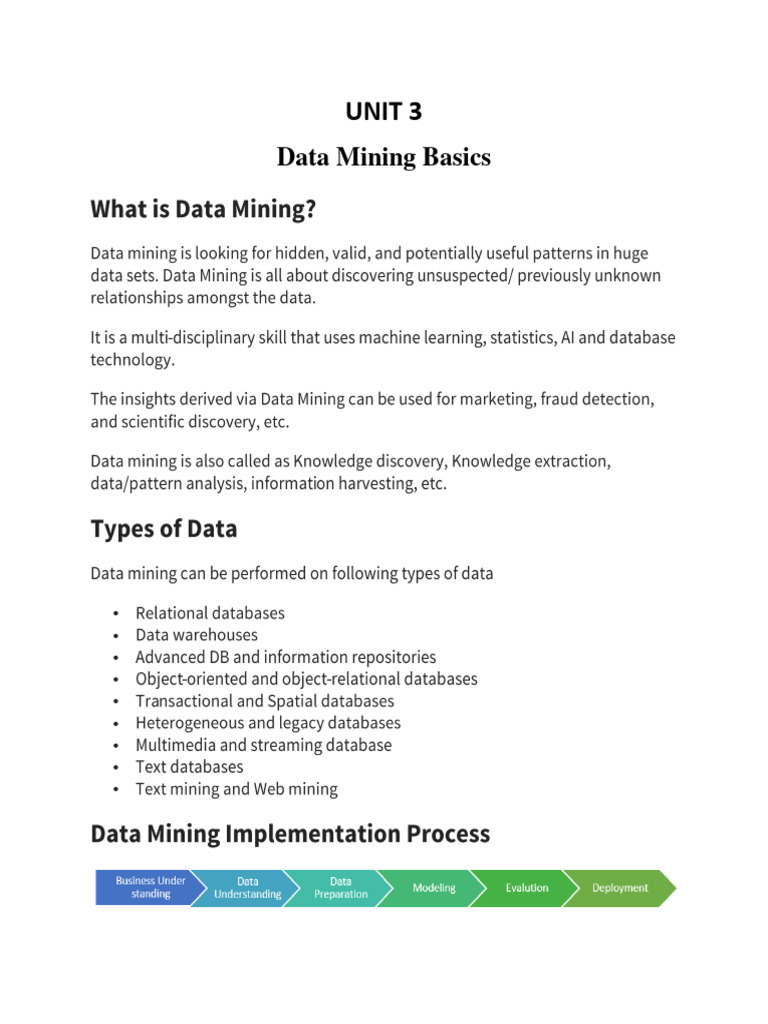 Dmbi Unit-3 | PDF | Data Mining | Statistical Classification Dmbi Unit-3 | PDF | Data Mining | Statistical Classification