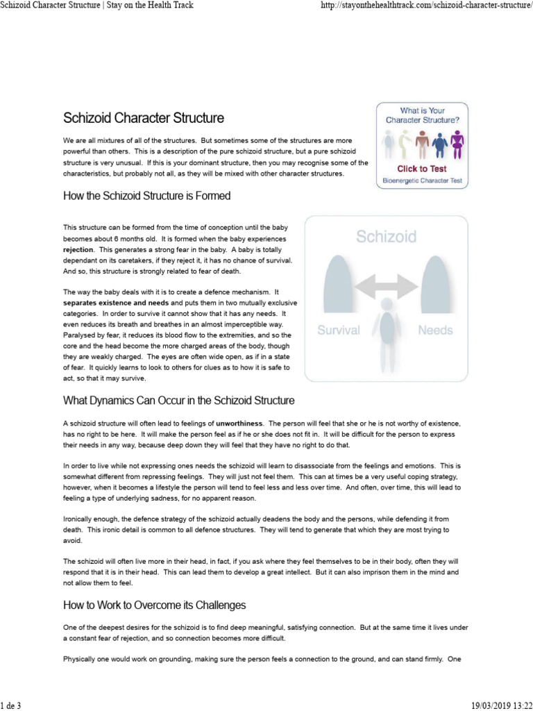 Schizoid Character Structure - Stay On The Health Track | PDF | Feeling ...