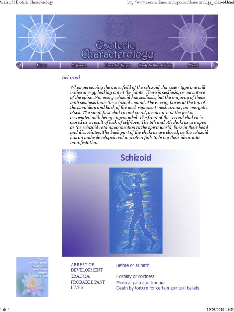 Schizoid - Esoteric Characterology | PDF | Chakra | Psychological Concepts
