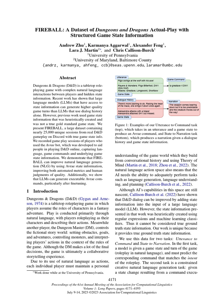 FIREBALL A Dataset of Dungeons and Dragons | PDF | Dungeons & Dragons ...