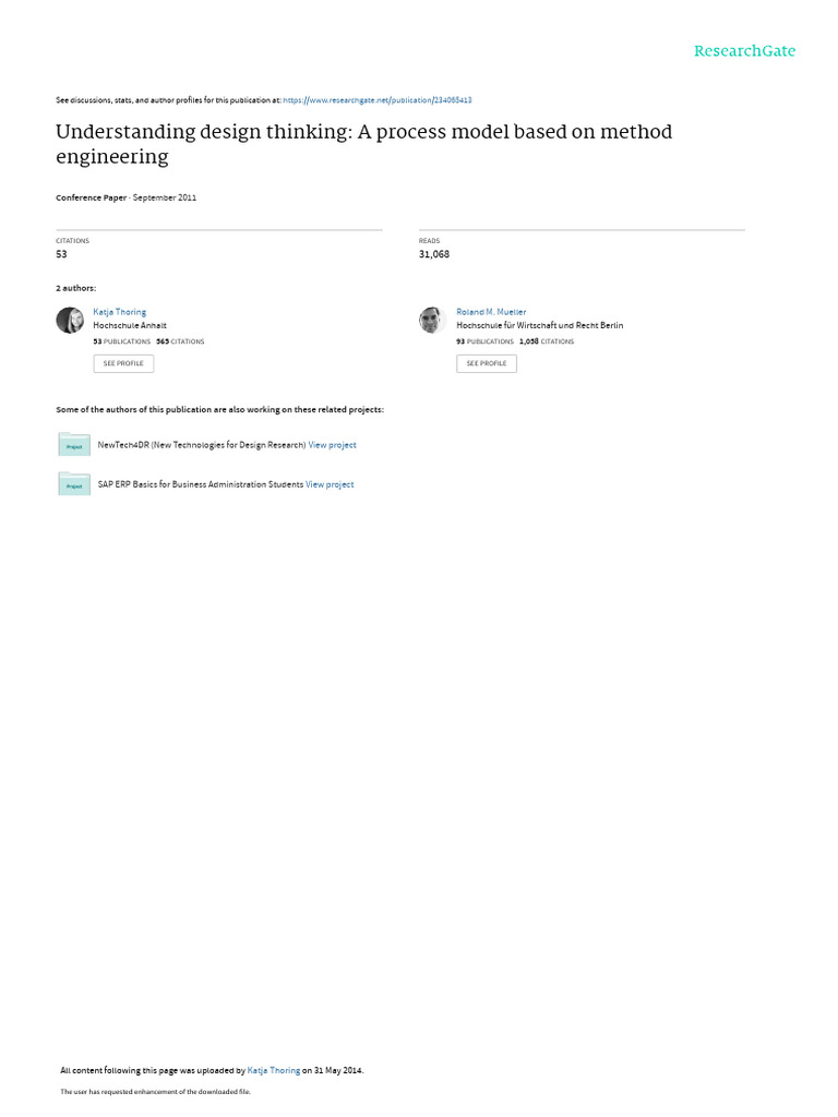 Design Thinking Process Model | PDF | Design Thinking | Thought