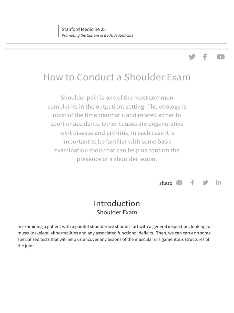 Exam Shoulder | PDF | Anatomical Terms Of Motion | Shoulder