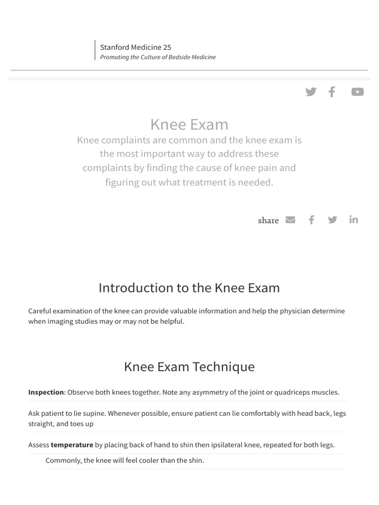 Exam Knee | PDF | Knee | Clinical Medicine