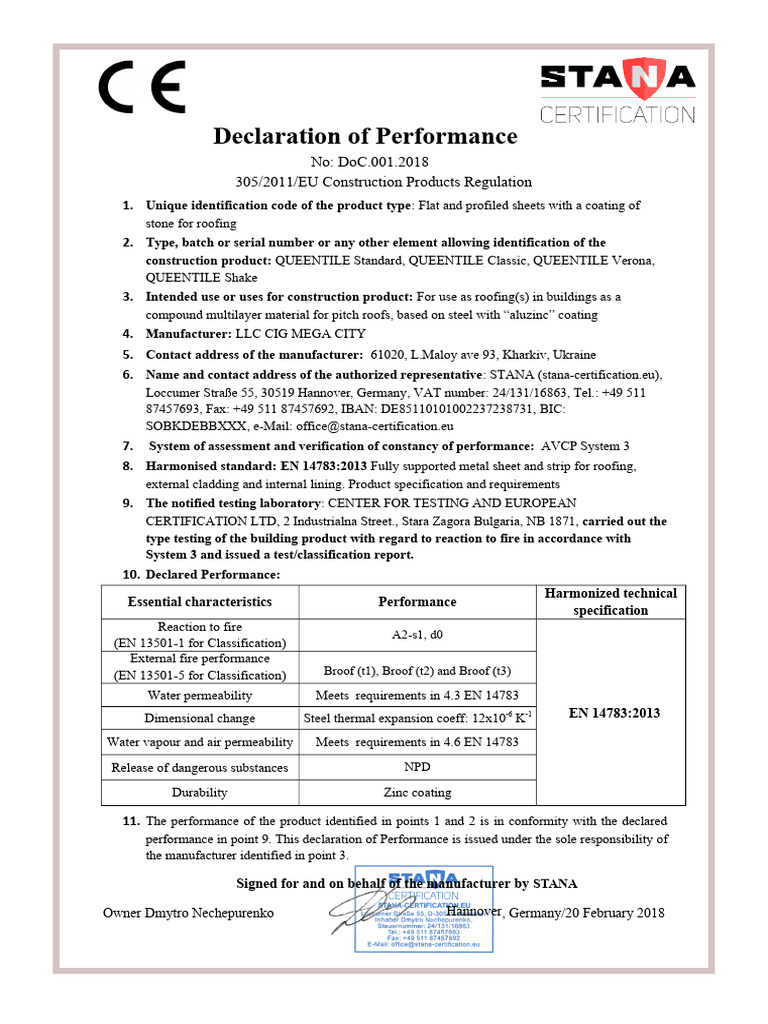 Megacity Roofing Product Declaration | PDF | Materials | Building ...