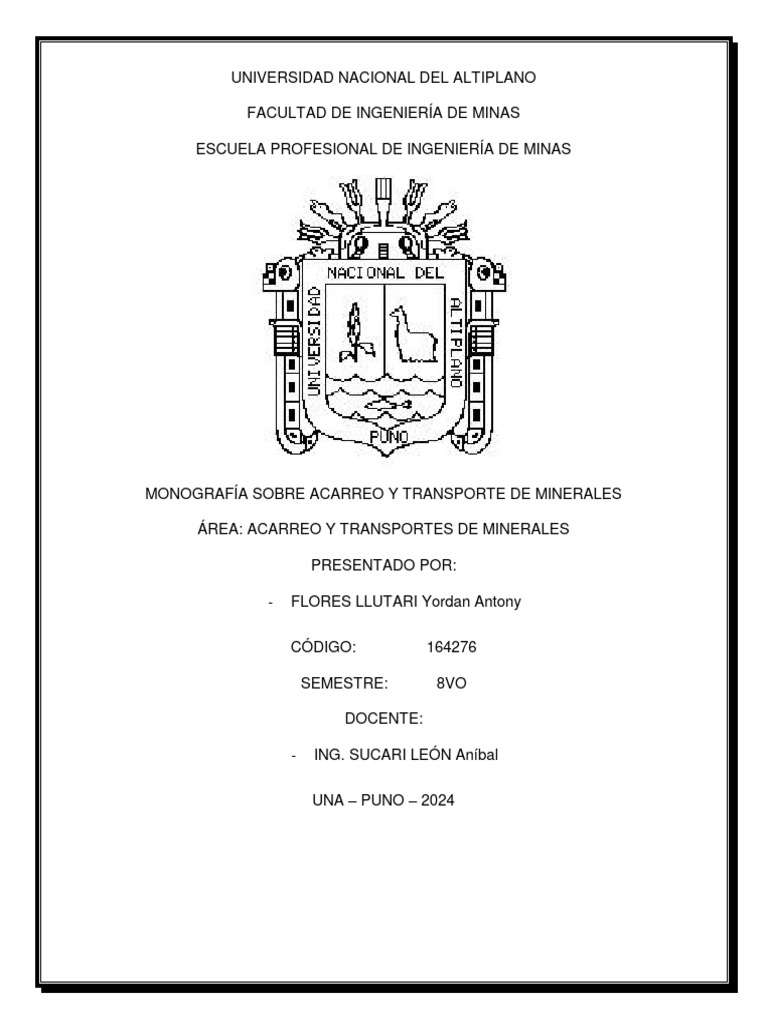 Acarreo Sobre Acarreo y Transporte de Minerales | Descargar gratis PDF ...
