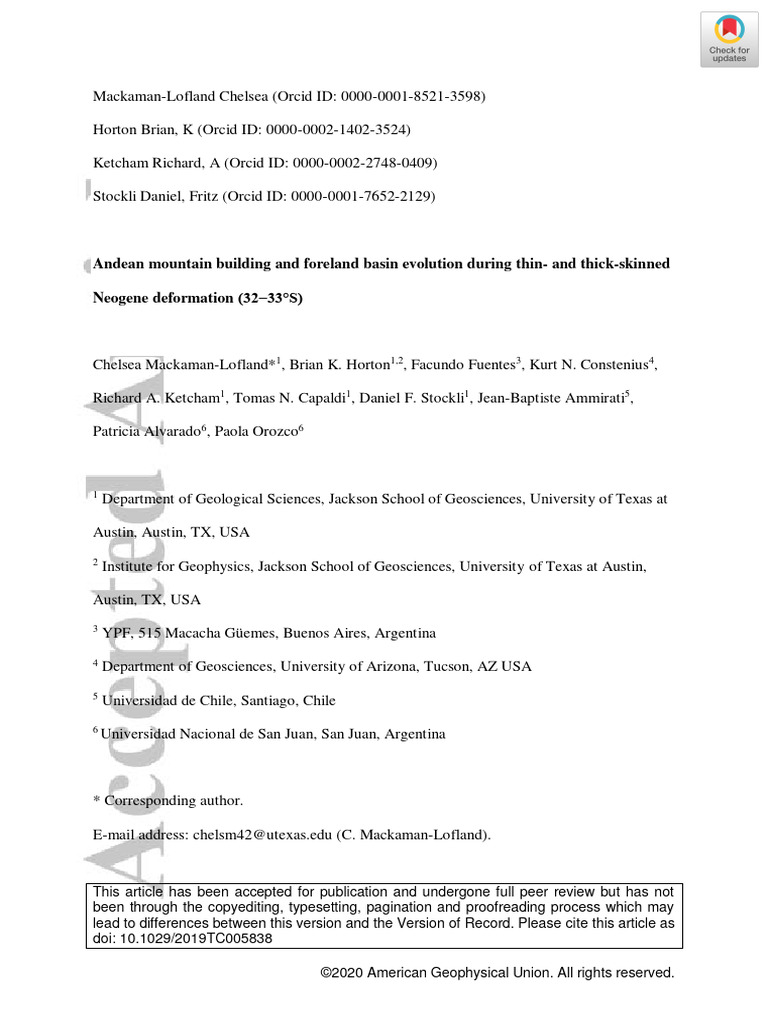 Andean Mountain Building and Foreland Basin Evolution During Thin - and ...