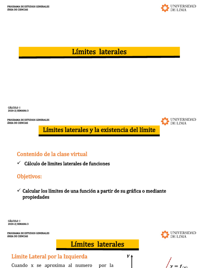 Sesión 7 Límites Laterales | PDF | Límite (Matemáticas) | Relaciones ...