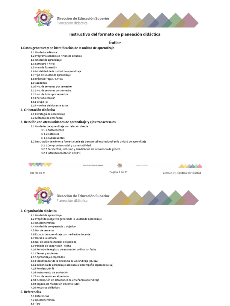 Instructivo Planeacion Did Ctica DES Octubre 2023 1 | PDF | Evaluación | Inclusión (Educación)