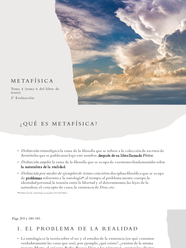 Tema 4 1ºbto 2023-24 | PDF | Metafísica | Teoría de sustancias