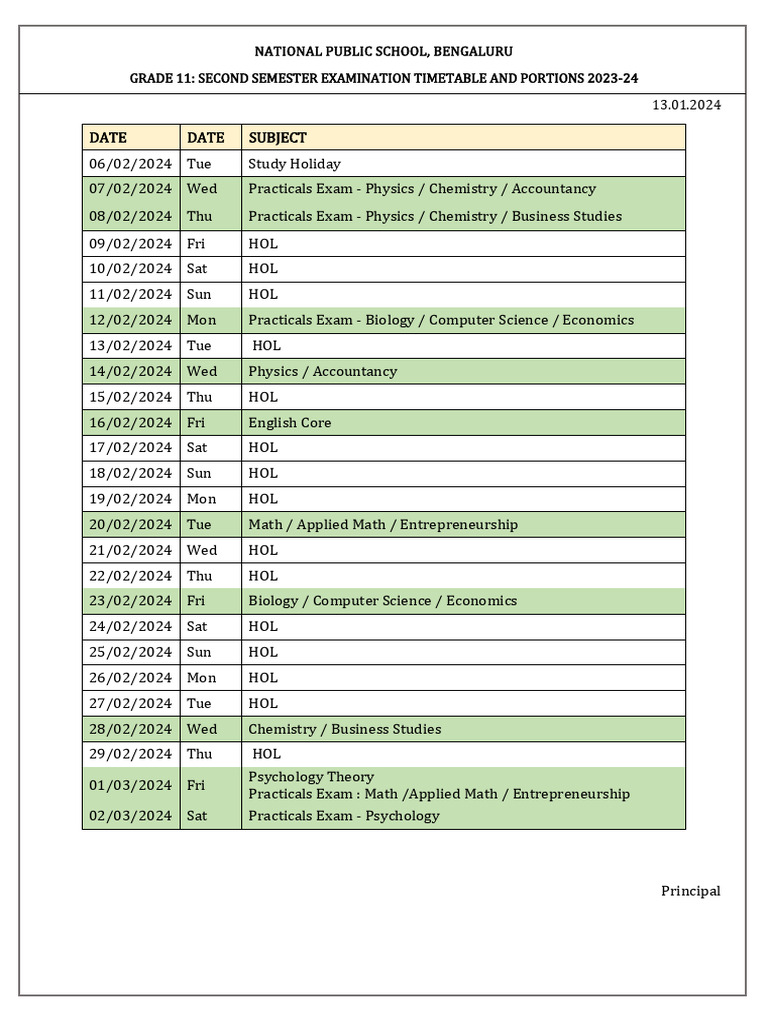 Grade 11 2nd Sem Exam Timetable and Portions | PDF | Control Flow | Byte