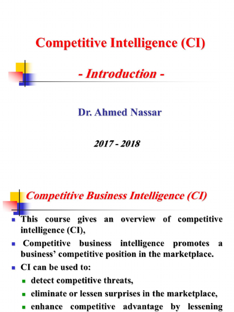 1 - Introduction To Competitive Intelligence | PDF | Business