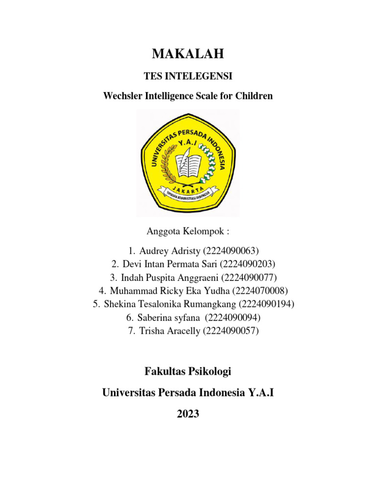 Analisis Tes WISC untuk Anak-anak | PDF