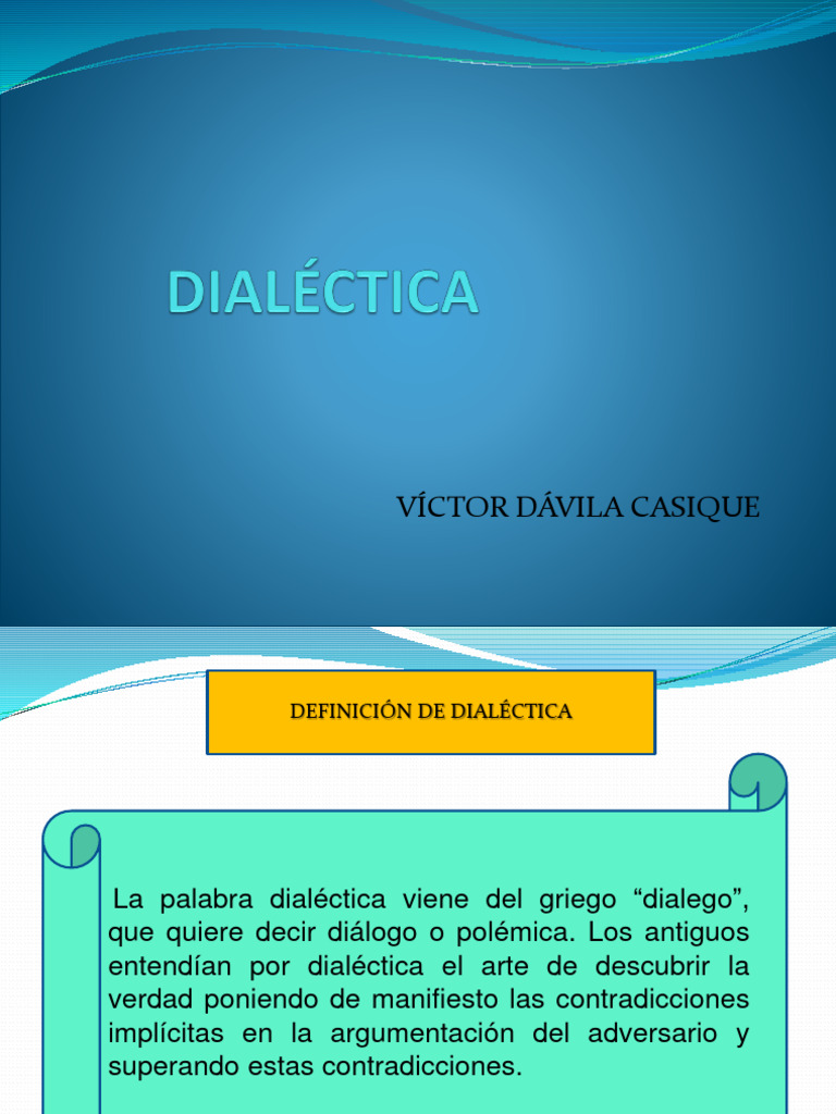 Expo 1 Dialéctica. Funciones. Características | PDF | Dialéctico ...