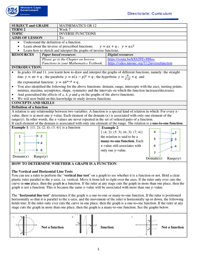 Inverse Functions | PDF | Function (Mathematics) | Mathematical Objects