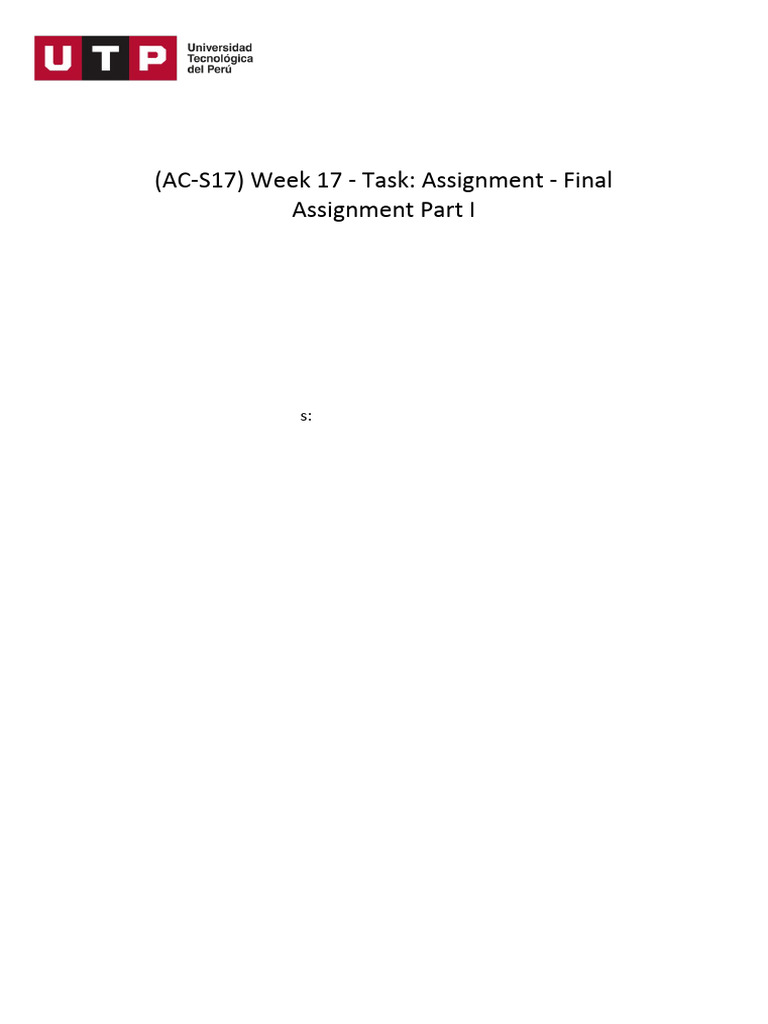 (AC-S17) Week 17 - Task Assignment - Final Assignment Part I | PDF