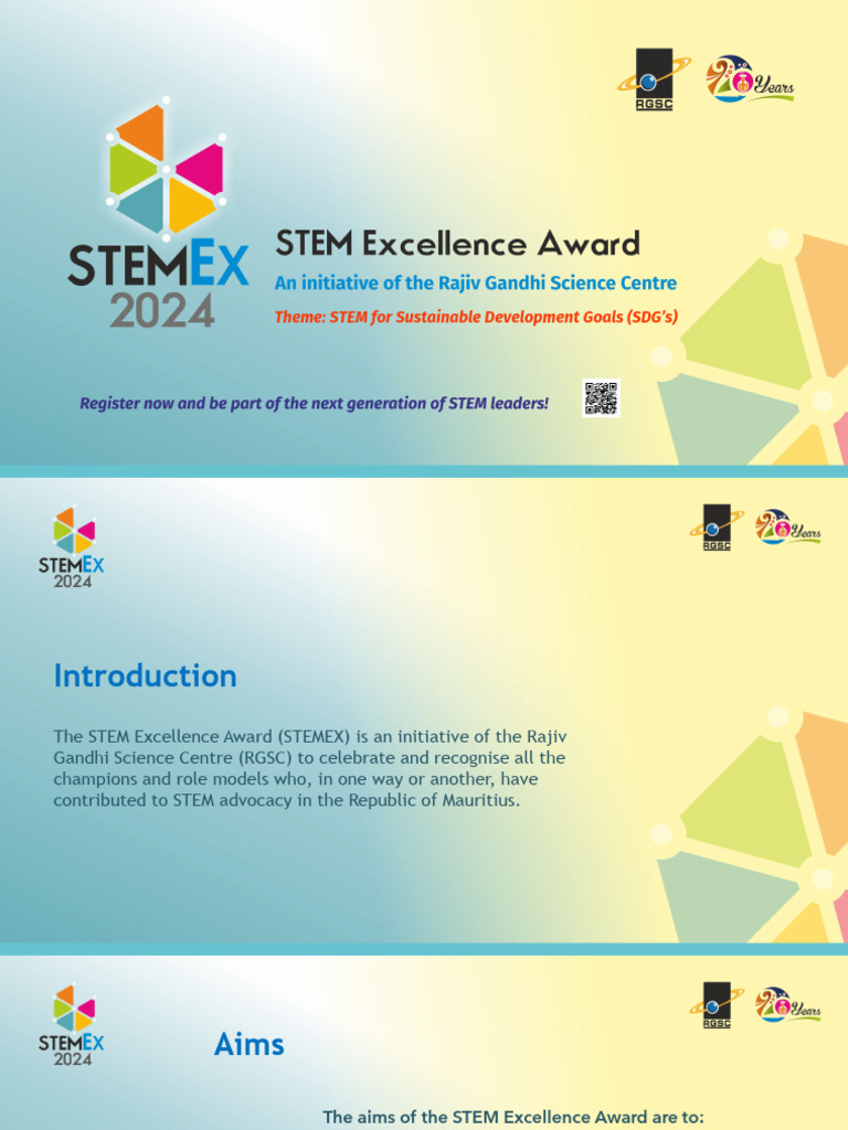 STEM Excellence Award Mauritius 2024 | PDF | Science, Technology ...
