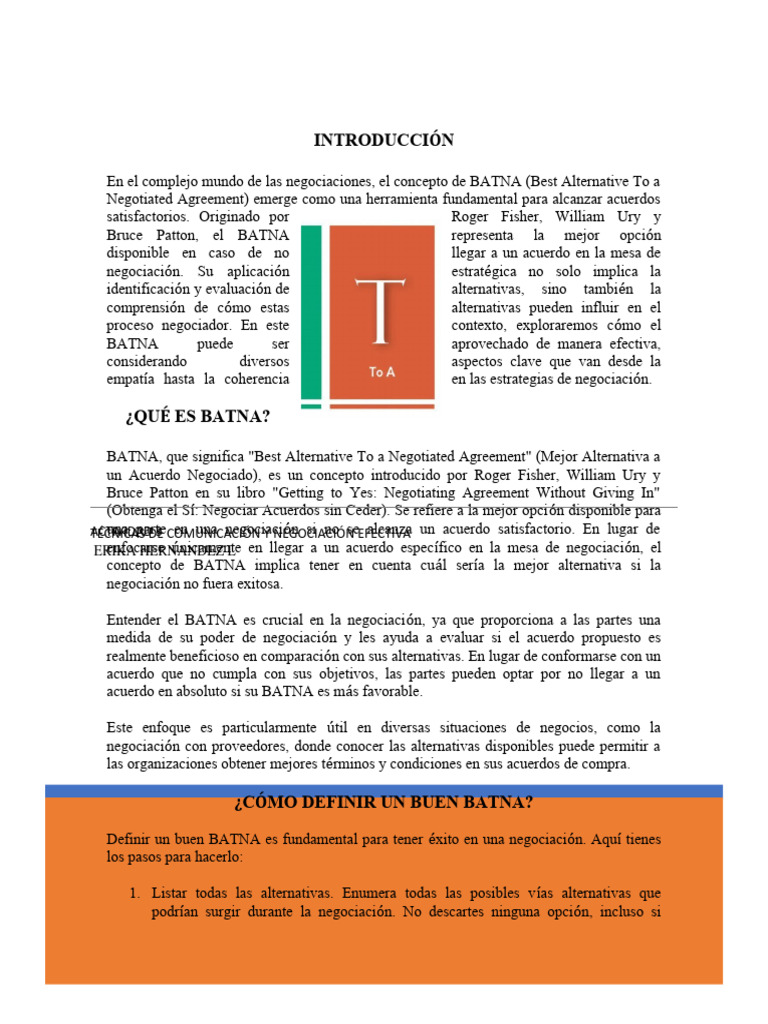 Estrategias Efectivas con BATNA | PDF | Empatía