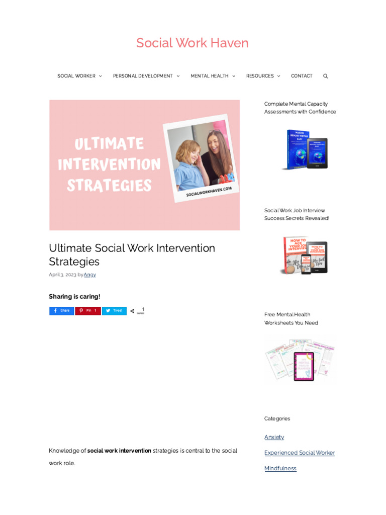 Social Work Intervention Strategies Guide | PDF | Social Work ...
